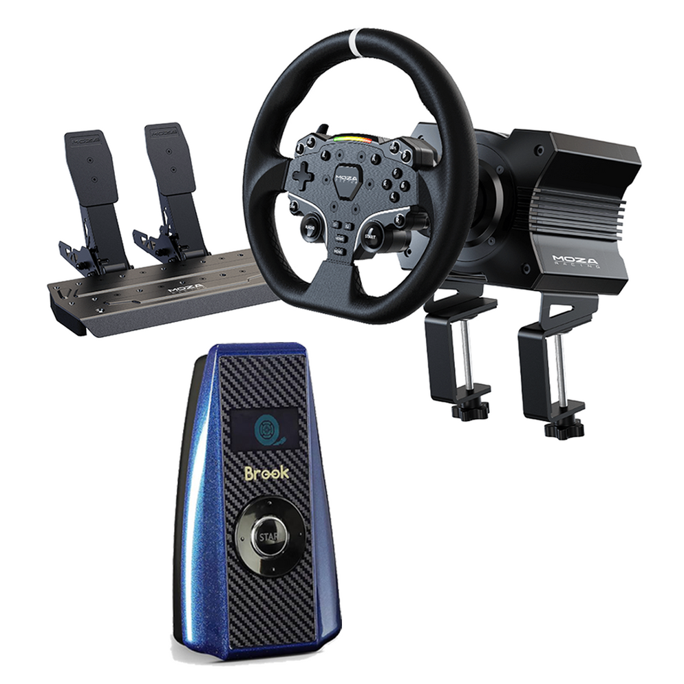 Moza R5 Bundle [DD R5 WheelBase+ES Steering Wheel+SR-P Lite Pedal ...