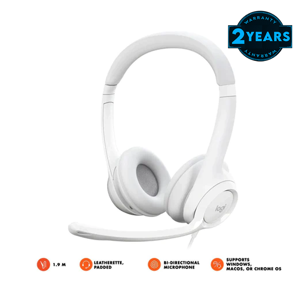 Logitech H390 USB Computer Headset - Off White — GAMELINE