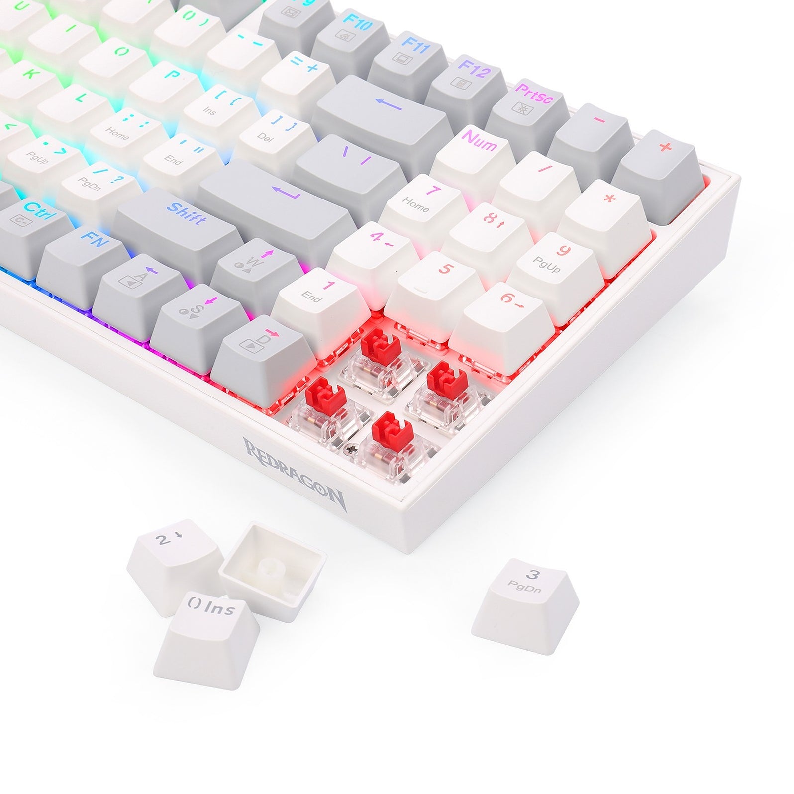 Redragon Wired K636 GWO RGB KITAVA V2 Mechanical Gaming Keyboard - Whi — GAMELINE