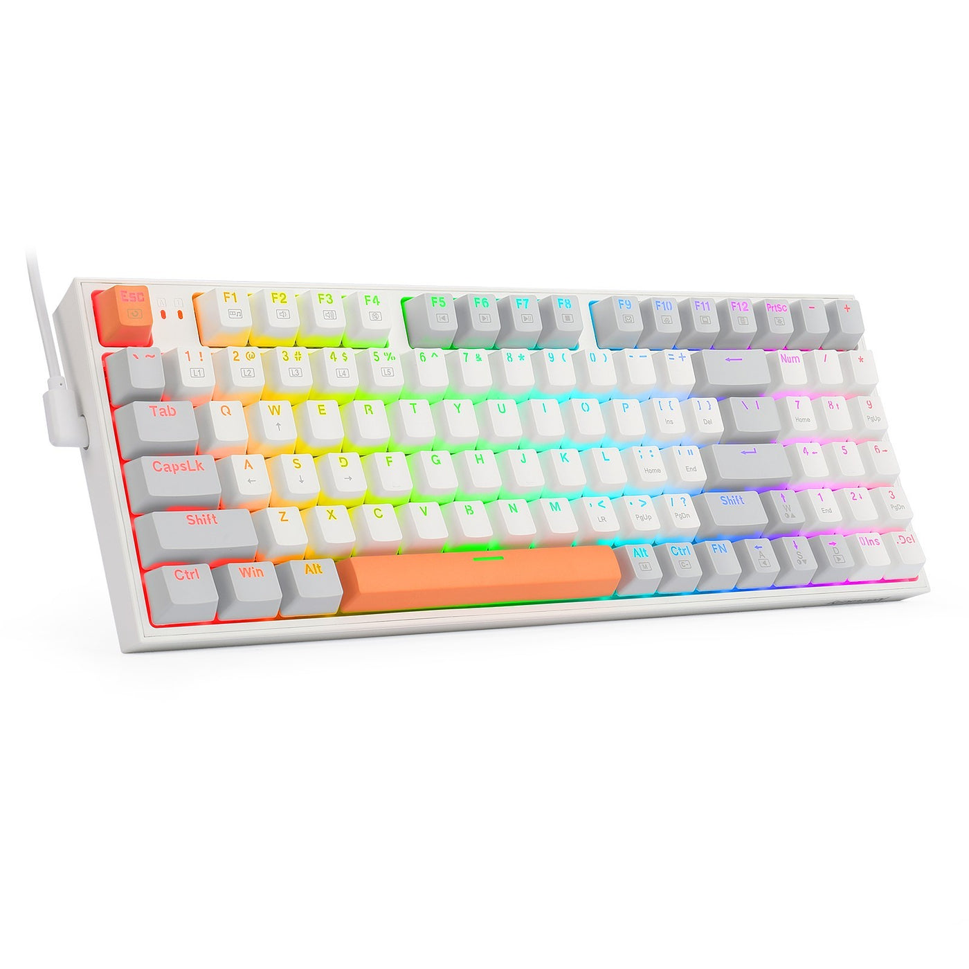 Redragon Wired K636 GWO RGB KITAVA V2 Mechanical Gaming Keyboard - Whi — GAMELINE