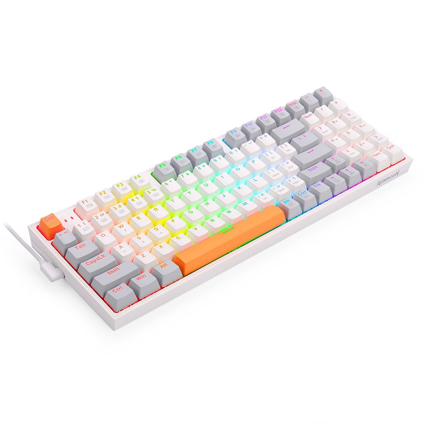 Redragon Wired K636 GWO RGB KITAVA V2 Mechanical Gaming Keyboard - Whi — GAMELINE