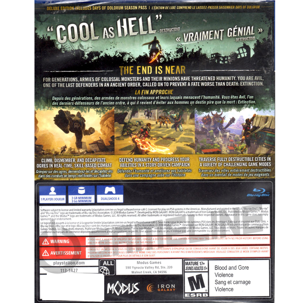 PS4 Extinction Deluxe Edition (R1) — GAMELINE